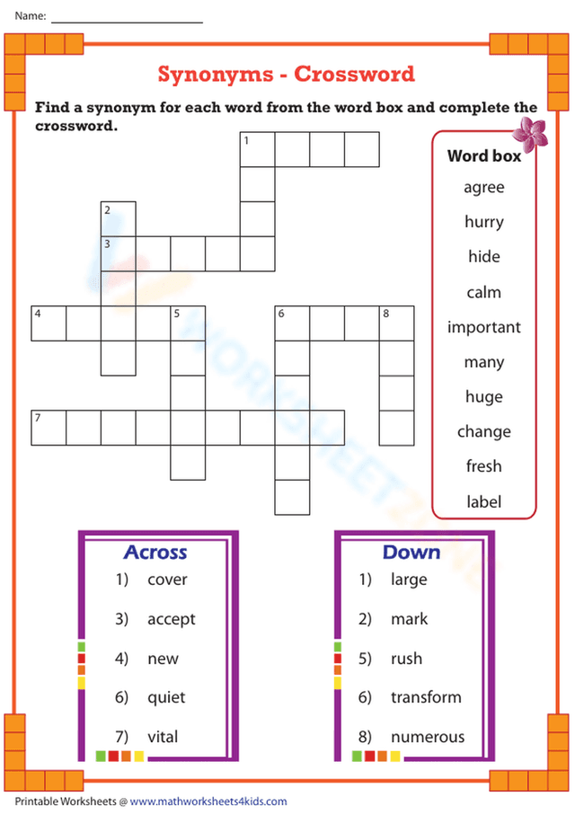Learn and Practice Using Synonyms Worksheets